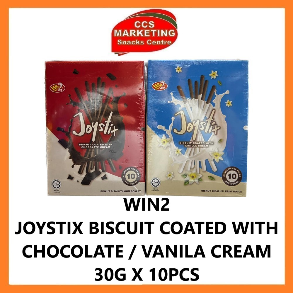 CCS Win2 Joystix Biscuit Coated With Chocolate / Vanila Cream ( 30g x ...