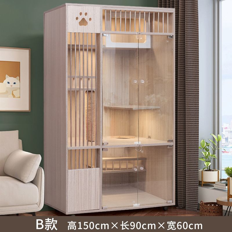 Solid wood cat cage cat large cat cage wooden two-story and three-story ...