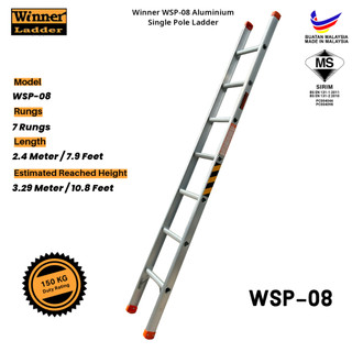Winner Ladder Heavy Duty Aluminium Ladder (Single Pole/ Double /Triple ...