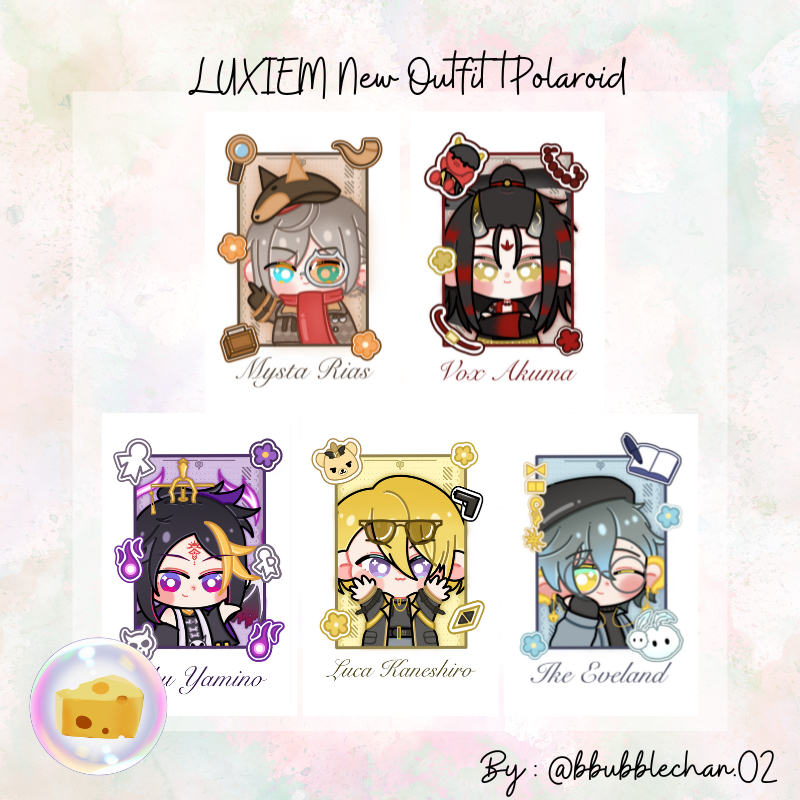 LUXIEM NIJISANJI New Outfit Hologram Polaroid Photo picture Vox Shu Ike ...