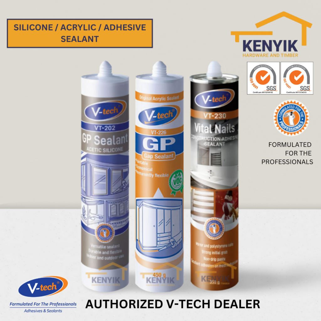 V-TECH Silicone / Acrylic / Adhesive Sealant (VT-202 | VT-226 | VT-230 ...