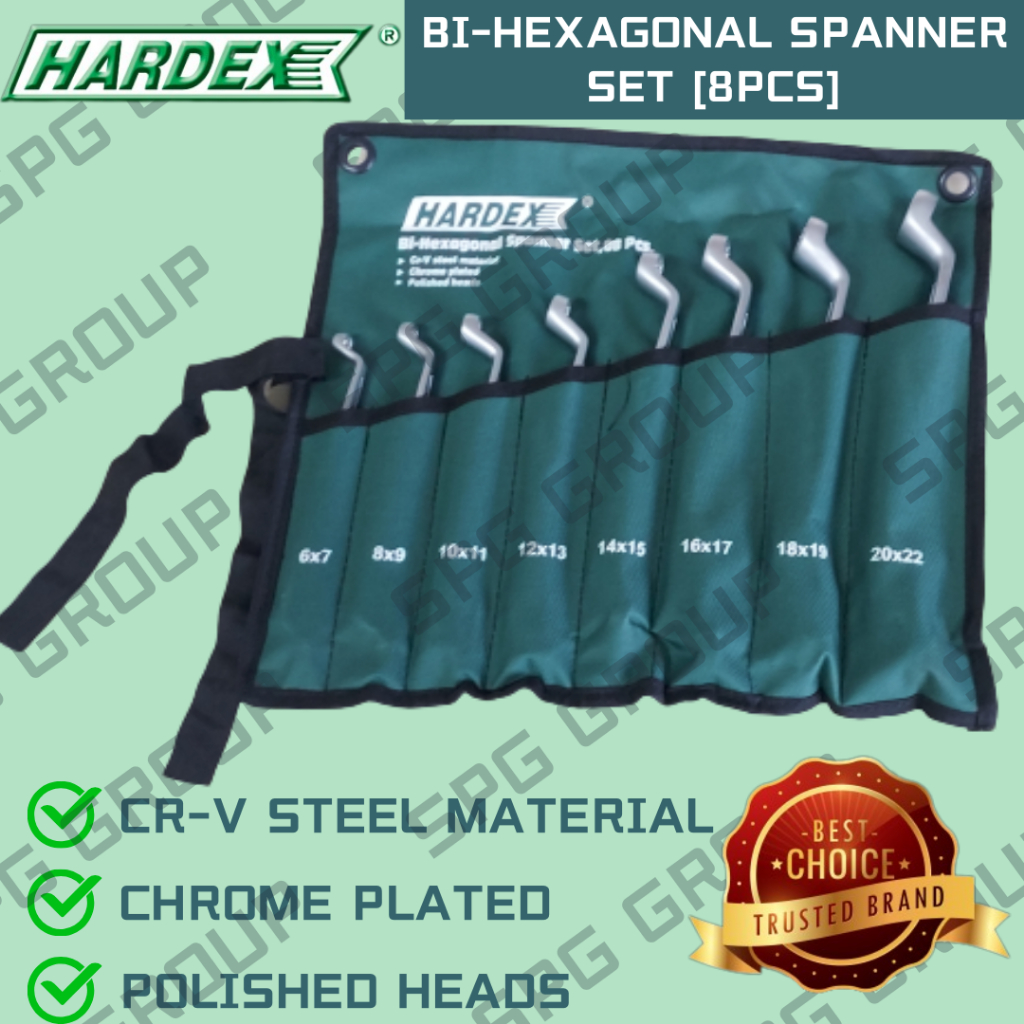HARDEX BI-HEXAGONAL RING SPANNER SET (8 PCS) | Shopee Malaysia