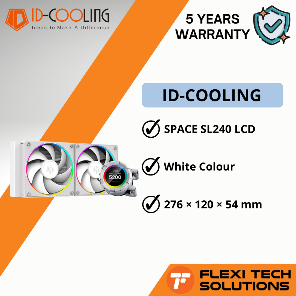Flexi Tech ID-COOLING SPACE LCD Watercooling SL360 / SL240 Black ...