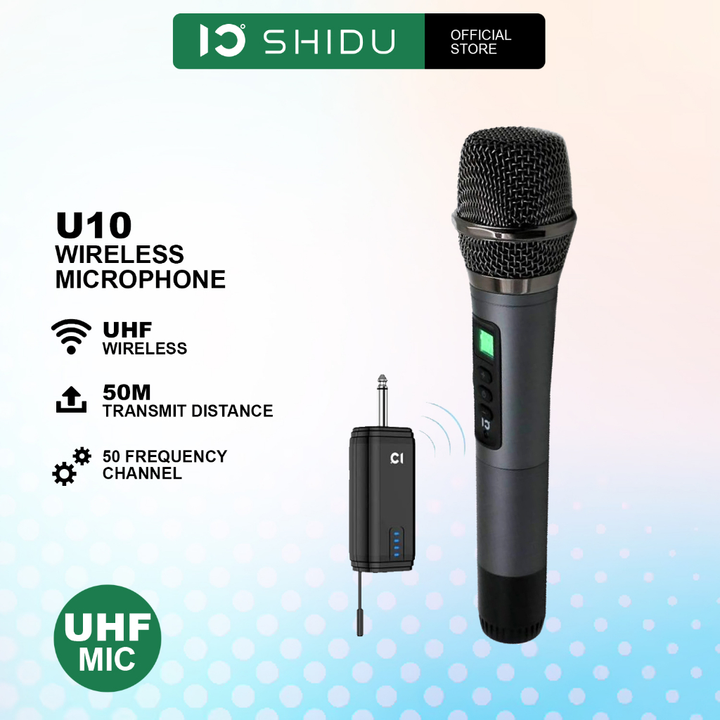 SHIDU U10 Wireless Microphone for Speaker | UHF Handheld Mic (Premium) | Cordless Mikrofon ...