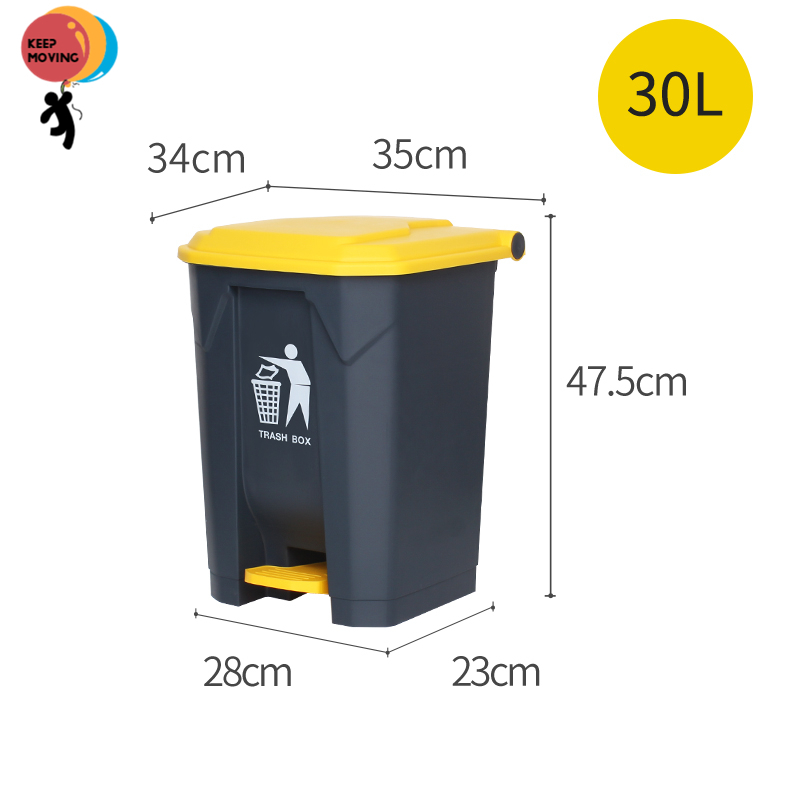 Foot Pedal Flip Cover Garbage Bin Dustbin Trash Bin Tong Sampah 30L/50L/80L/100L (With/Without ...