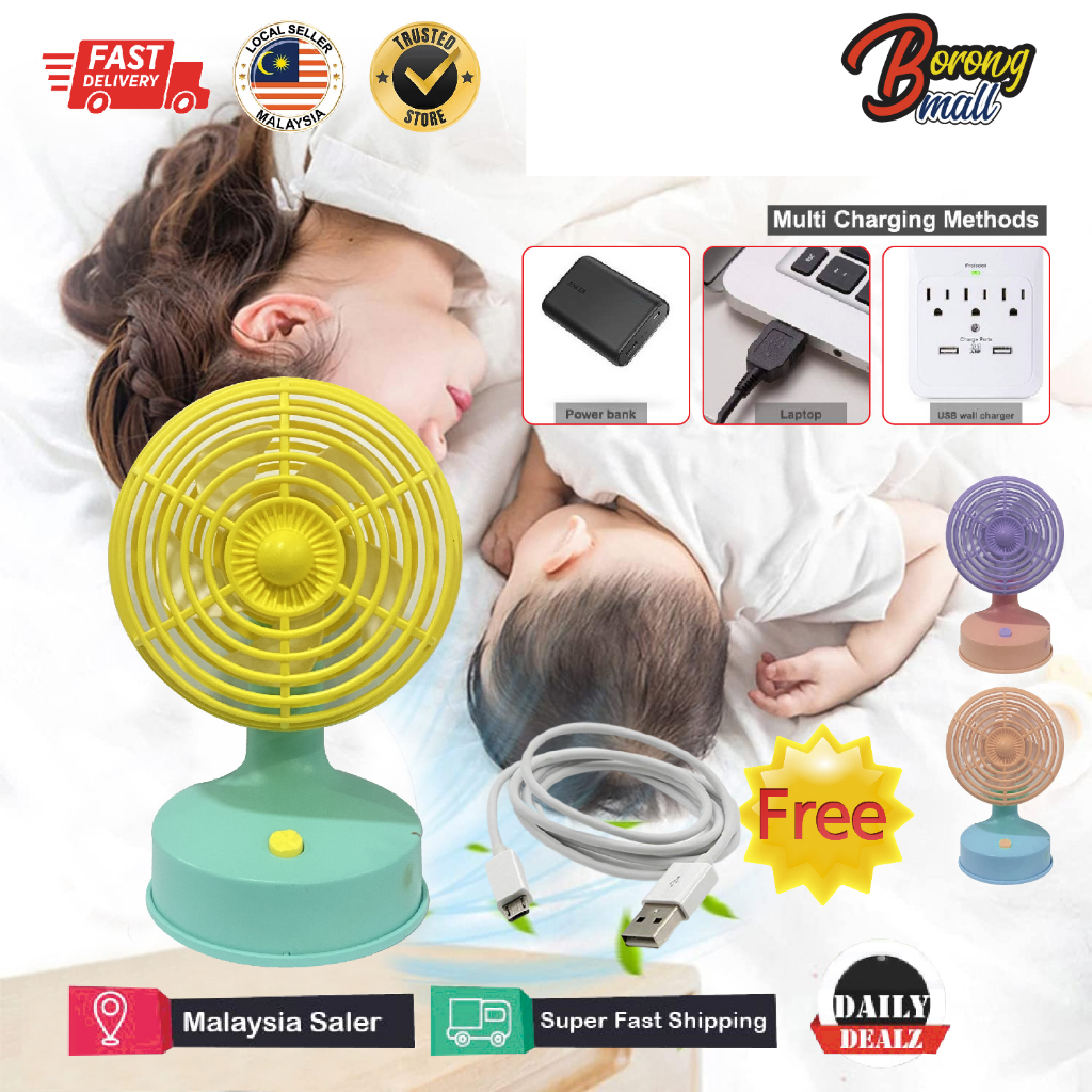 Rechargeable Desk Mini Portable Fan with USB 180° Rotation Cooling Fan ...