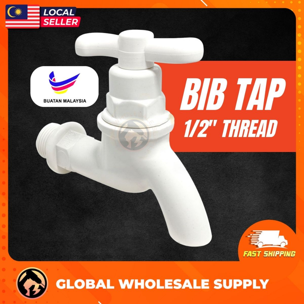 SY 1/2" PVC Bib Tap Water Tap Plastic Bib Tap Kitchen & Bathroom Sink ...