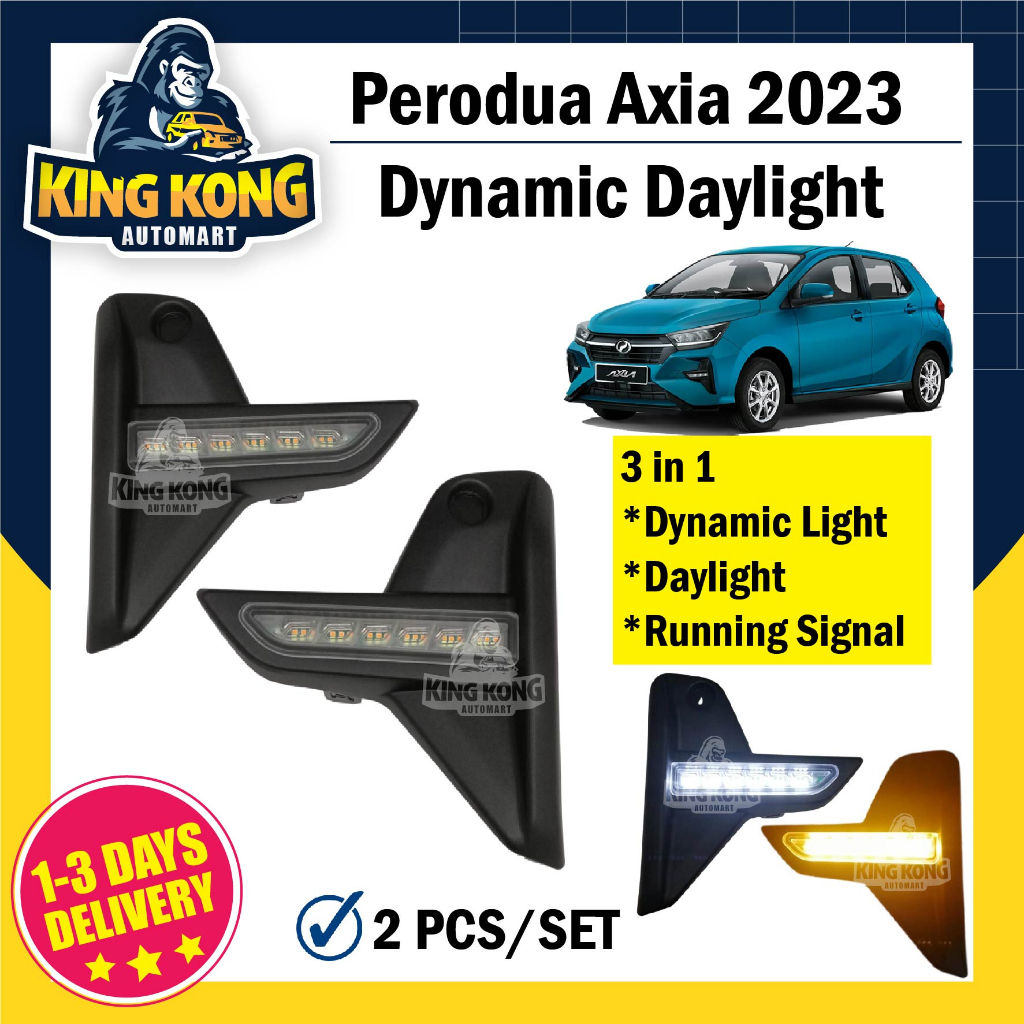 Perodua Axia 2023 front dynamic LED daylight 3 in 1 daylight with ...