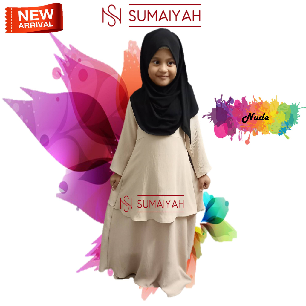 SUMAIYAH New Jubah Budak Muslimah Ironless Cey Crepe kanak-kanak ...