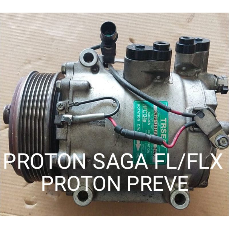 PROTON SAGA FL/FLX&PROTON PREVE ORIGINAL SANDEN AC COMPRESSOR (HALFCUT ...