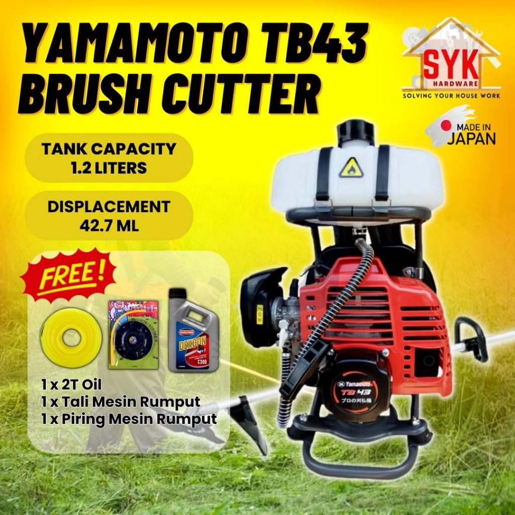 SYK YAMAMOTO TB43 (BG430) Backpack Brush Cutter Grass Cutter Machine Grass Trimmer Mesin Rumput ...