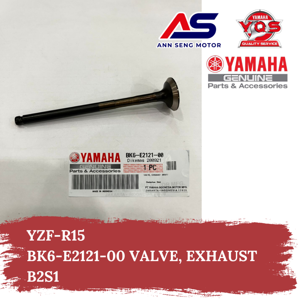YAMAHA YZF-R15 VALVE, EXHAUST B2S1 ORIGINAL (BK6-E2121-00) | Shopee ...