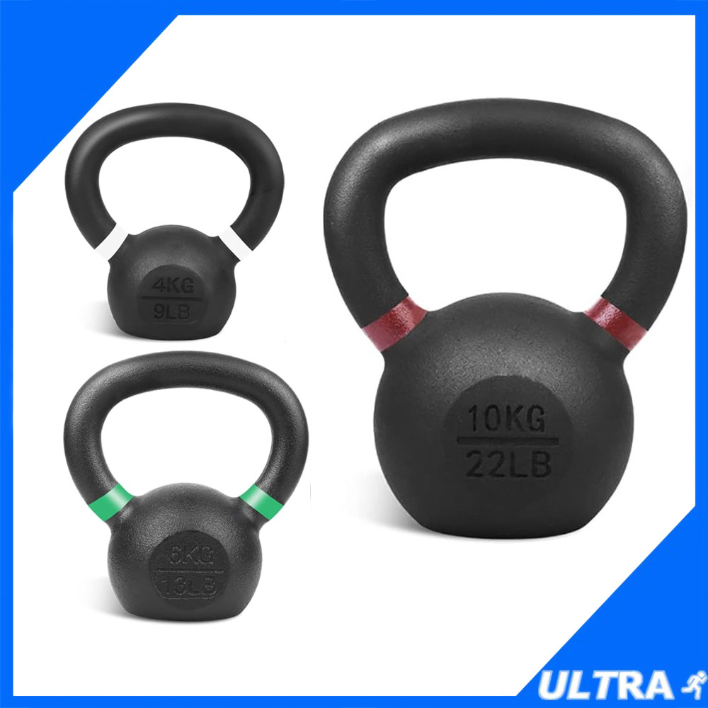 Powder Coat Kettlebell 2kg 4kg 6kg 10kg Weight Lifting Training Handle ...