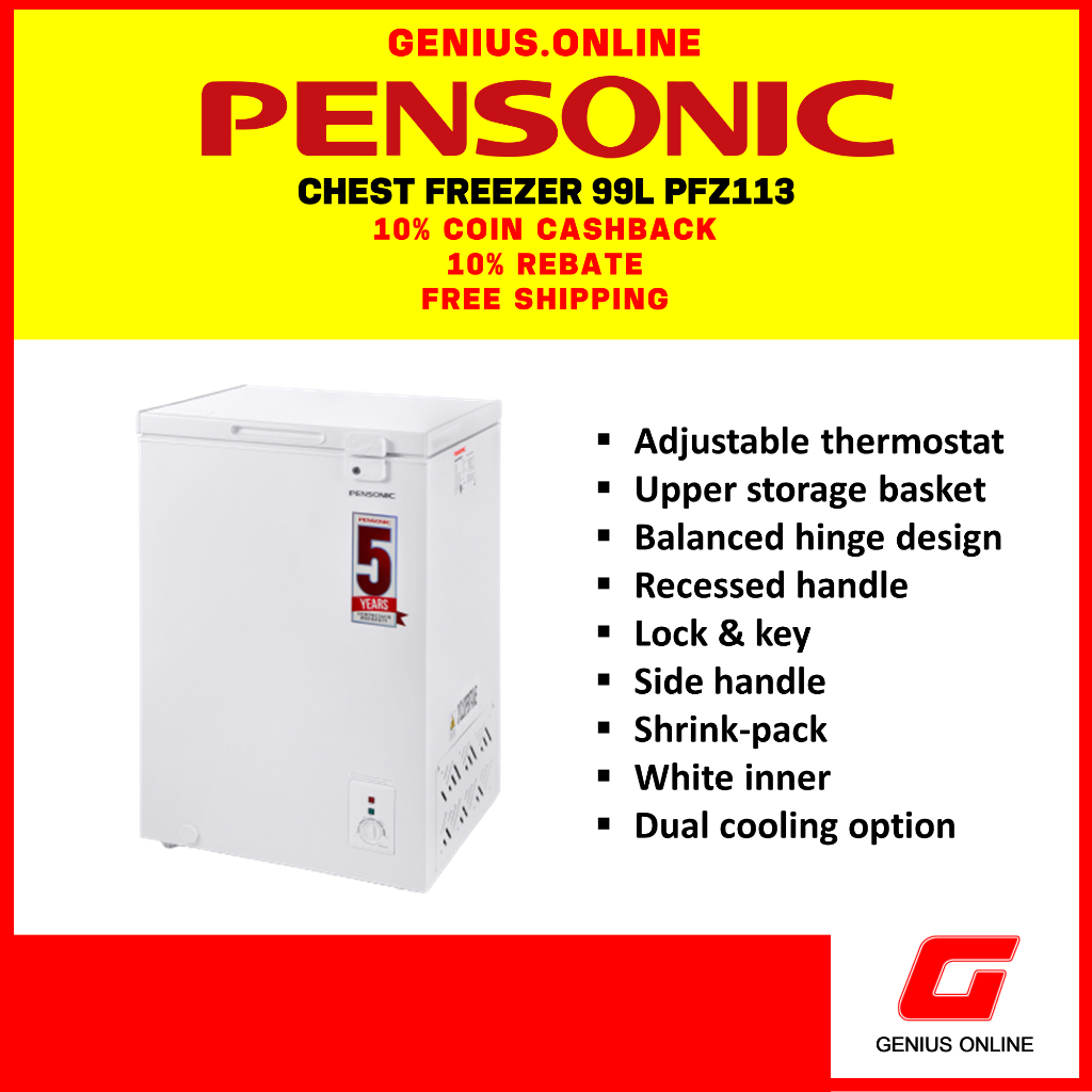 PENSONIC Chest Freezer (99L) PFZ113 | Shopee Malaysia