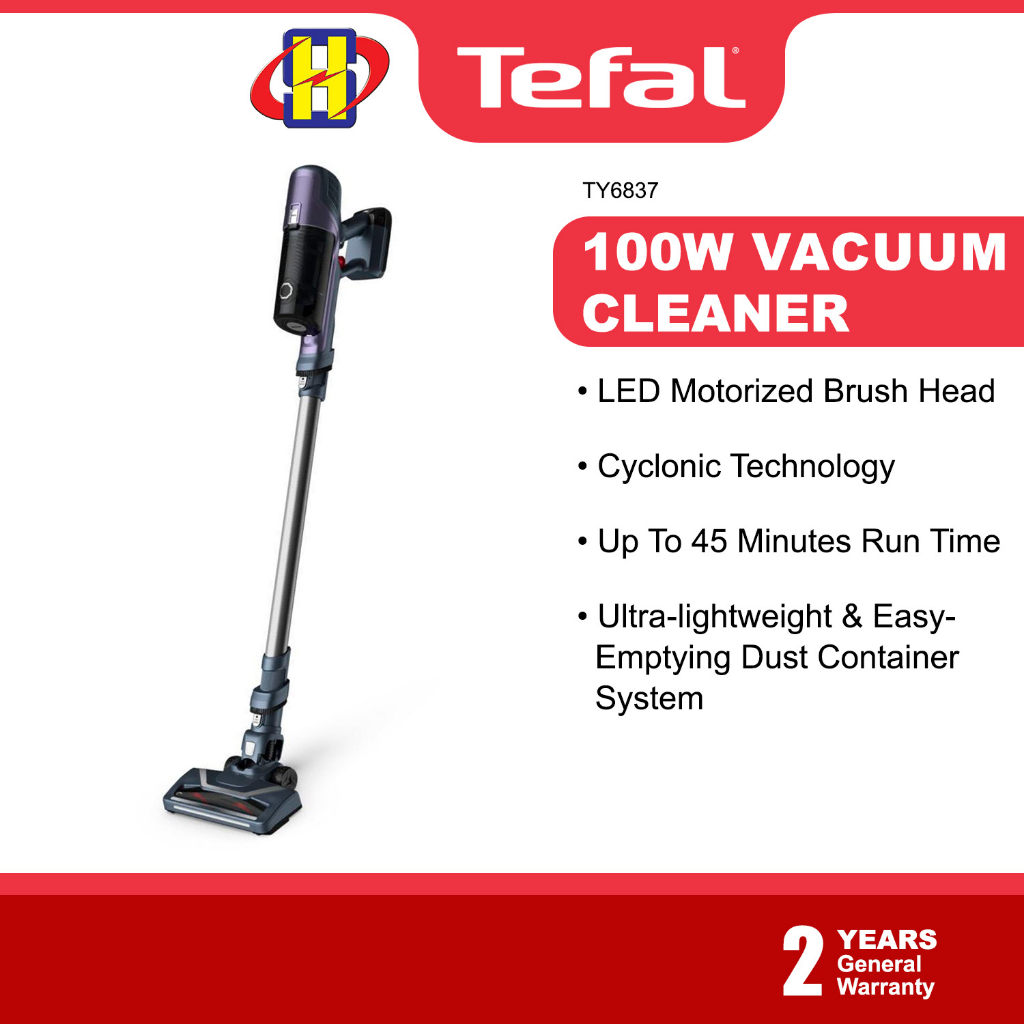 Tefal Handstick Cordless Vacuum (100W) Motorized Brush Head Cyclonic X ...