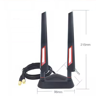 Dual WiFi Antenna 2.4GHz 5.8GHz with Extension Cable Magnetic Base for ...