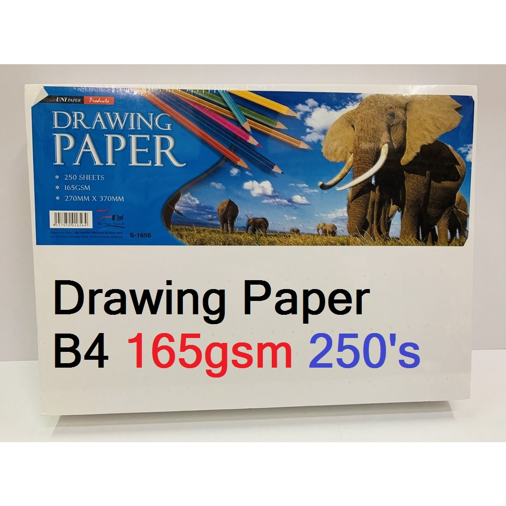 Drawing Paper B4 165gsm 250's Kertas Lukisan Drawing Sheets | Shopee ...