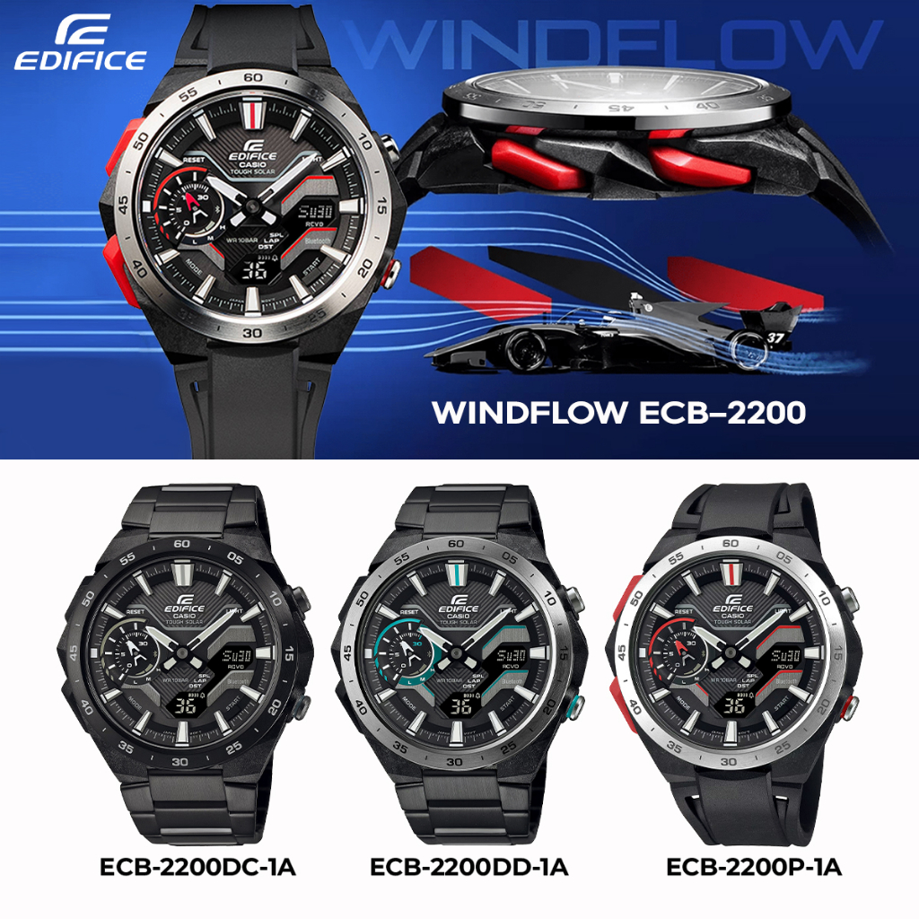 Casio Edifice ECB-2200DC ECB-2200DD ECB-2200P Smartphone Link Tough Solar Analog Digital Men ...