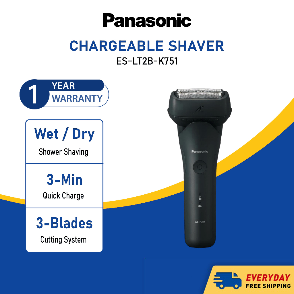 Panasonic Es-Lt2B Shaver Waterproof (1 Year Warranty) 3-Blade Electric Shaver Es-Lt2B-K751 ...