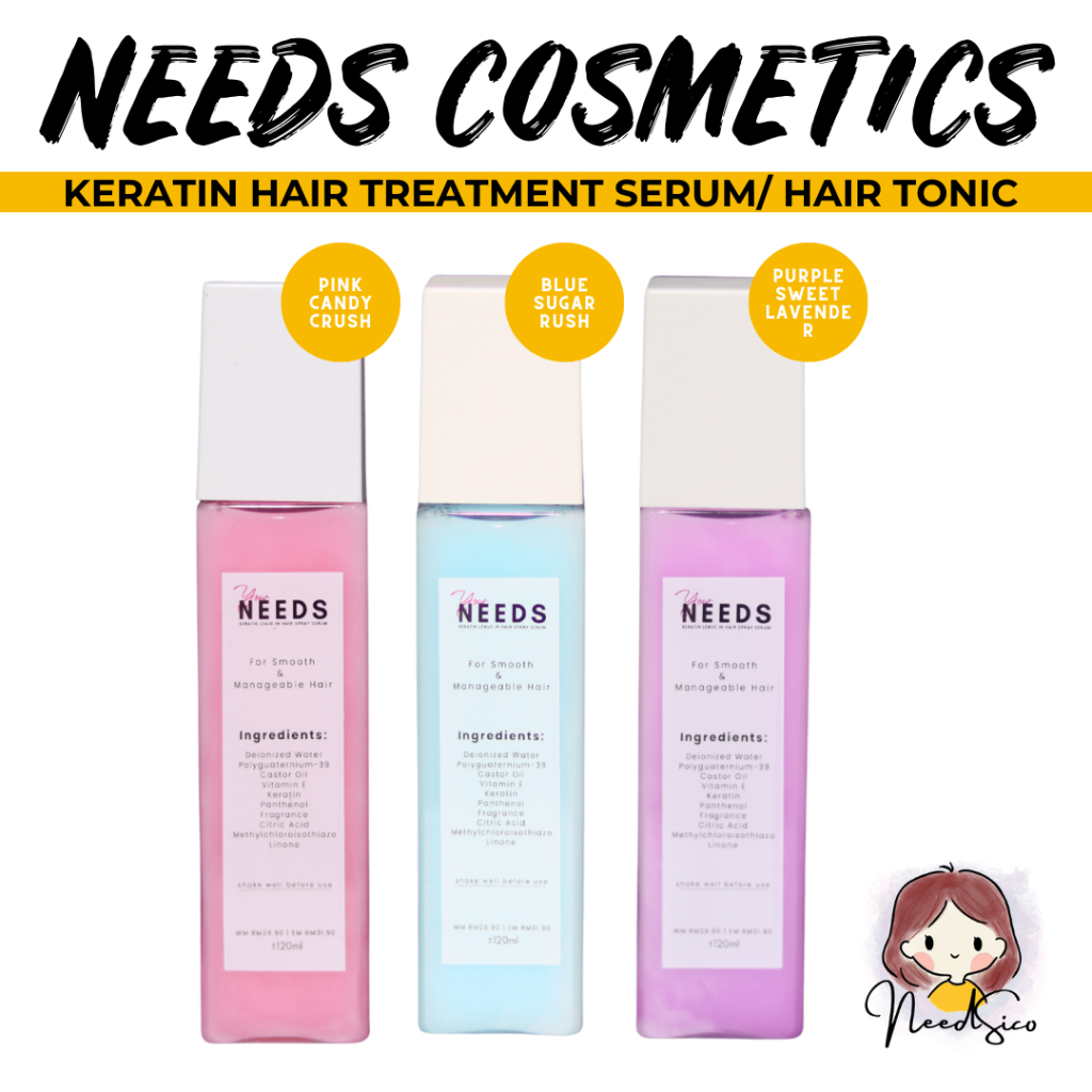 NEEDS KERATIN HAIR SPRAY SERUM 120 ml/ BERRY BLOOM TONIC 70ML/ FAIRY ...