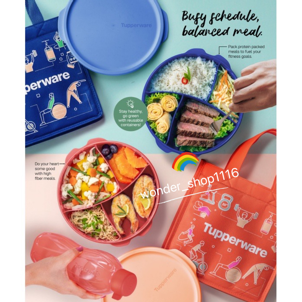 Tupperware Duo Lunchcraft - Eco Bottle 750ml / Divided Lunch Bowl 830ml ...