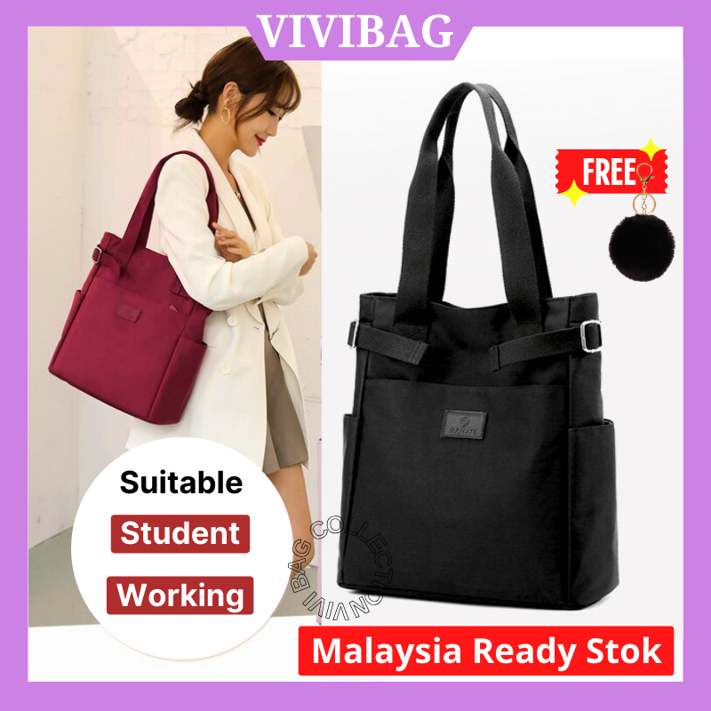 Beg Tote Pelajar Beg Telekung Perempuan Kalis Air Nylon Tote Bag ...