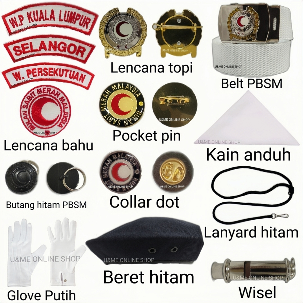 FULL Accessories PBSM FULL Aksesori Kadet Persatuan Bulan Sabit Merah ...