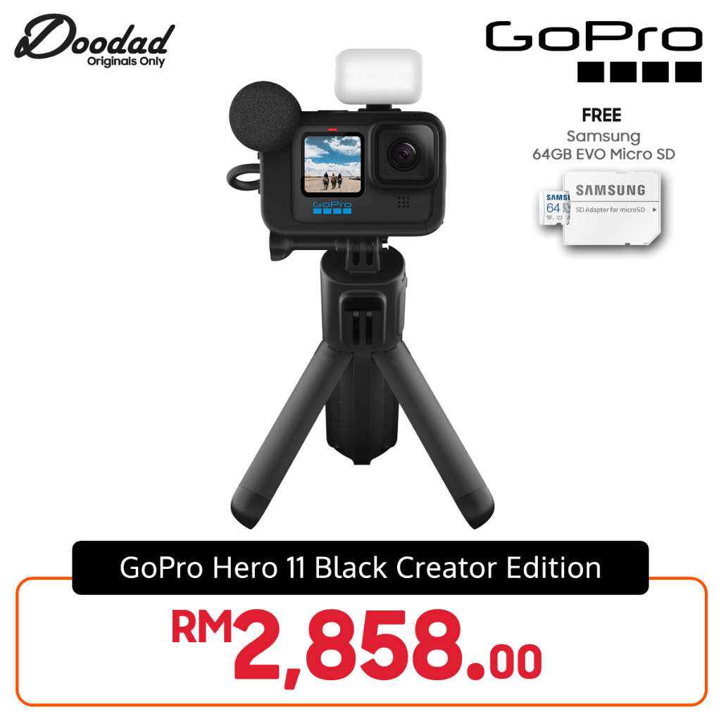 GoPro Hero 11 Black Creator Edition Bundle with 64GB Micro SD Card (Gopro Malaysia Warranty ...