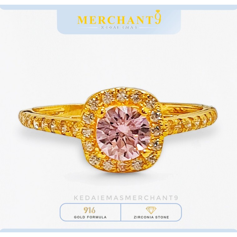 Merchant9 916 Gold Ring Pink 6780 | Shopee Malaysia
