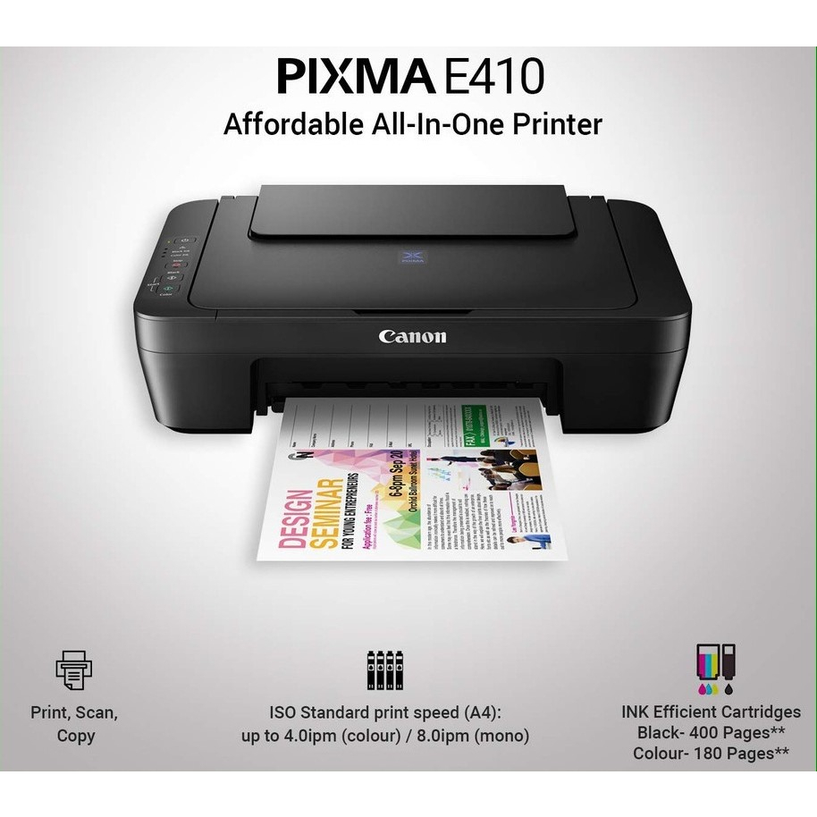 Canon Pixma E410 All-In-One Print Scan Copy E 410 | Shopee Malaysia