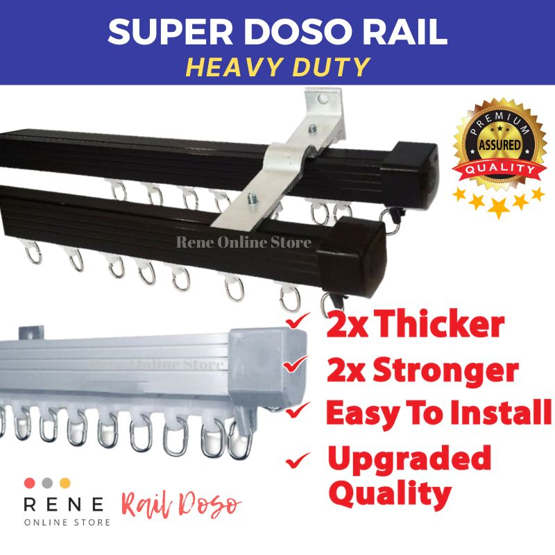 Rail Langsir Aluminium Tebal & Berkualiti ! Besi Langsir / Rel Langsir ...