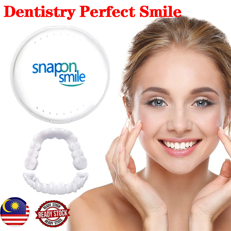 Tooth Cover 2Pcs/Set Comfort Fit Flex White Fake Teeth Cover Top Veneer ...