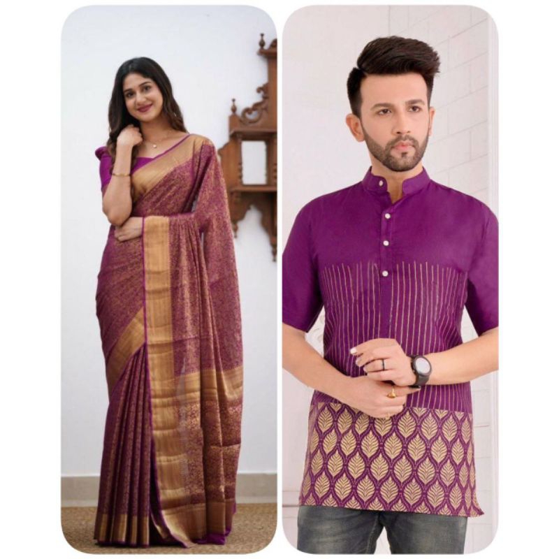 Deepavali special combo sets (kurta and saree) | Shopee Malaysia