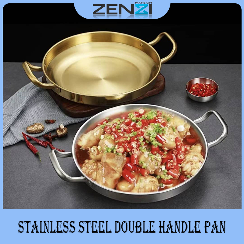Gold Handle Stainless Steel Double Handle Pans Home Cooking Pot Dinner ...