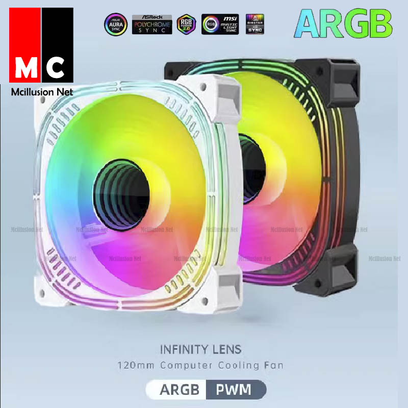 Prism 3 PC Case Fan ARGB 5V3 / 6pin PWM Cooling Cooler Fan 120mm for PC Fan Silent Heatsink ...