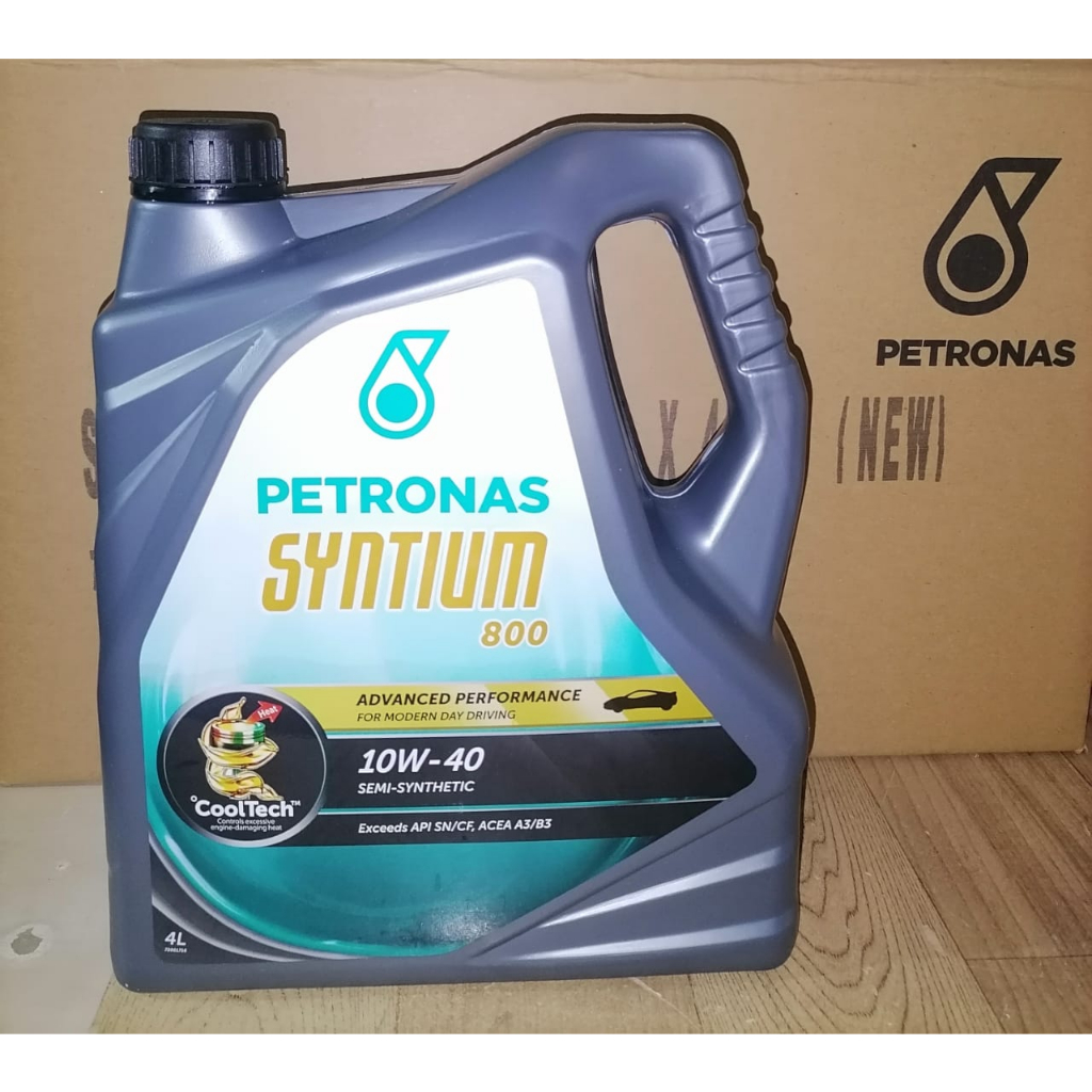 Authentic Original Petronas Syntium 800 Engine oil 10W40 4L Semi Synthetic APN SN/CF+ OIL FILTER ...