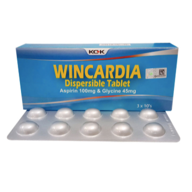 Wincardia Dispersible Tablet aspirin + glycine [cair darah ]10's 1strip ...