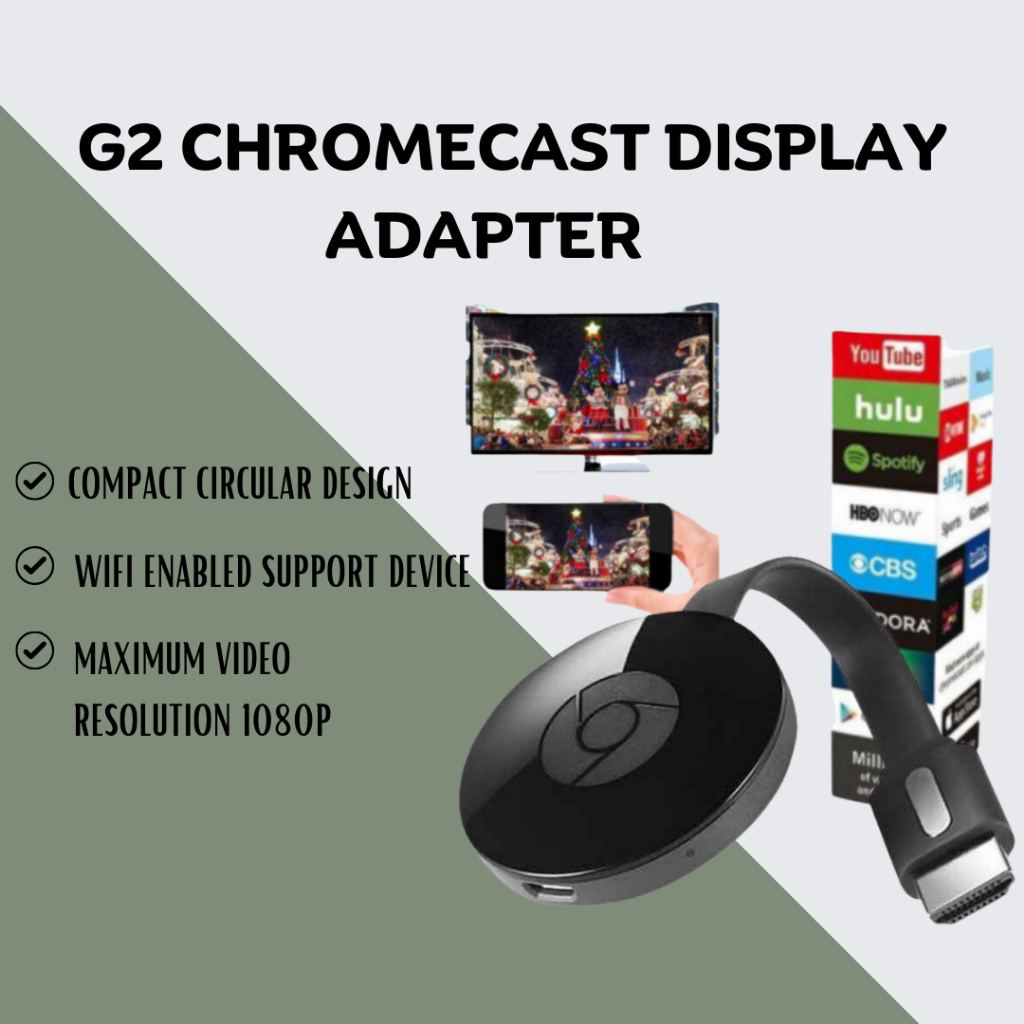 G2 Chromecast TV Streaming Wireless Miracast Google HDMI Dongle Display ...