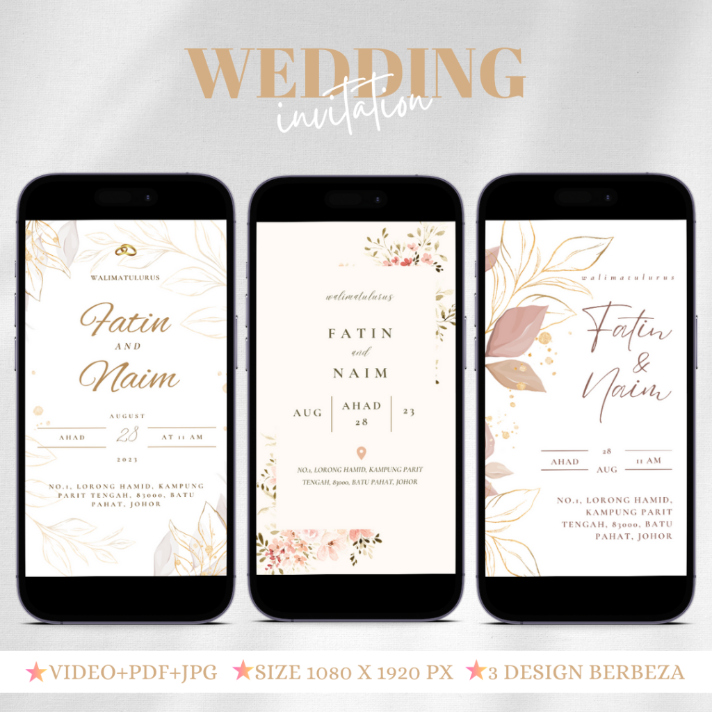 Kad Kahwin Digital Murah, Digital Invitation Engagement, Wedding ...