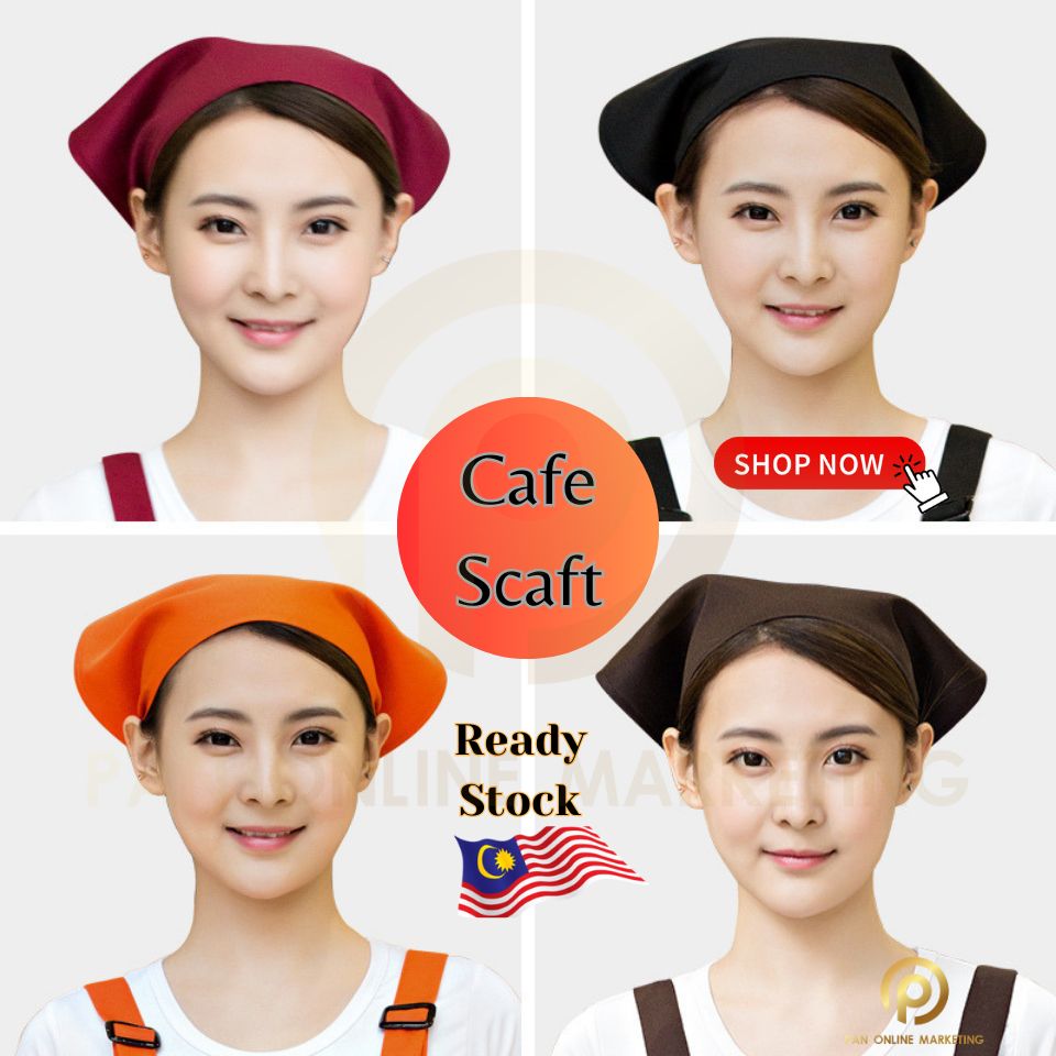 Kitchen Unisex Cafe head Scaft Waitress headscaft Waiter Tudung Kepala ...