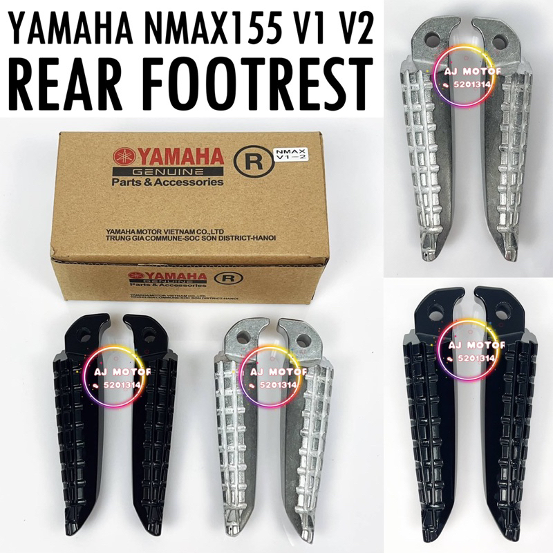 YAMAHA NMAX155 NVX155 XMAX250 XMAX300 V1 V2 REAR FOOTREST SET SILVER ...