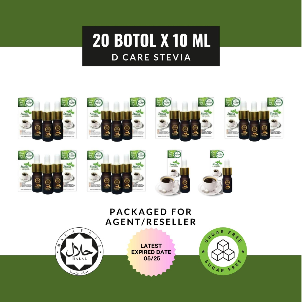 D CARE STEVIA SWEETENER ORIGINAL (20 BOTOL - PACKAGED FOR AGENT ...