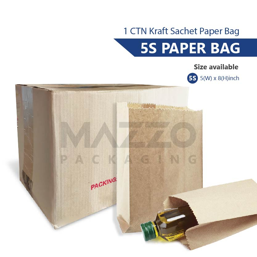 5S Sachet Paper Bag Food Wrapper 1 CTN (100pcs X 10pkts) | Shopee Malaysia