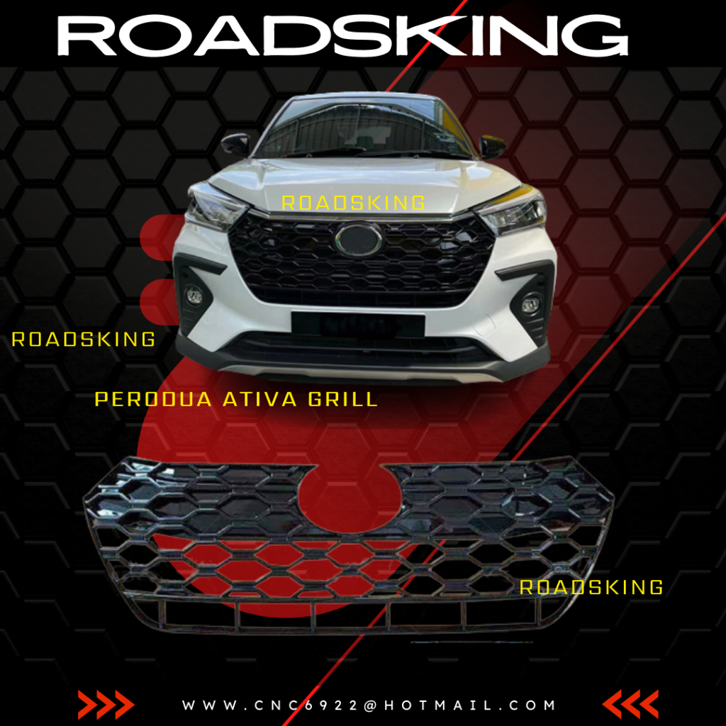PERODUA ATIVA FRONT MC GRILL GRILLE GLOSSY BLACK COLOUR ABS MATERIAL ...