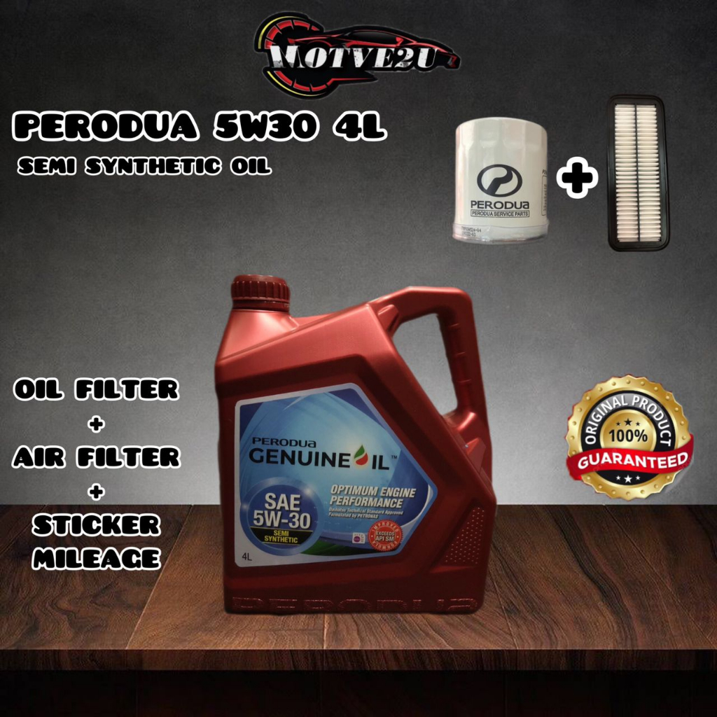 READY STOCK PERODUA ENGINE OIL SAE 5W30 4LITER MYVI ALZA MYVI LAGI BEST ...