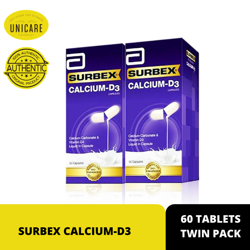 ABBOTT SURBEX CALCIUM D3 60 TABLETS TWIN PACK (2 X 60 TABLETS) | Shopee ...
