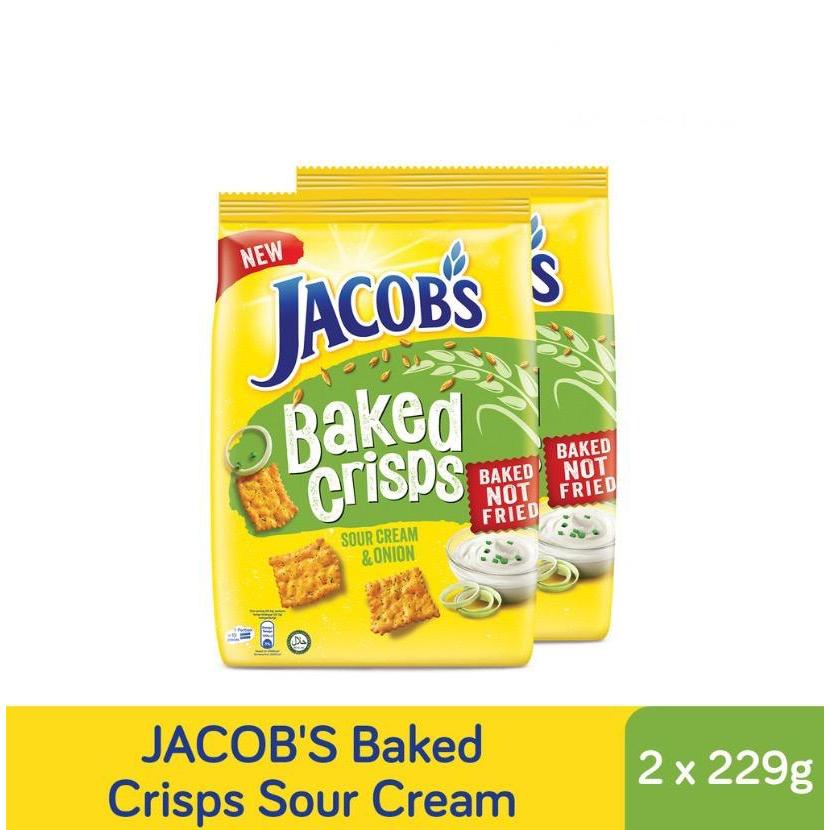 Jacob's Baked Crisps Sour Cream & Onion (229g x 2) | Shopee Malaysia