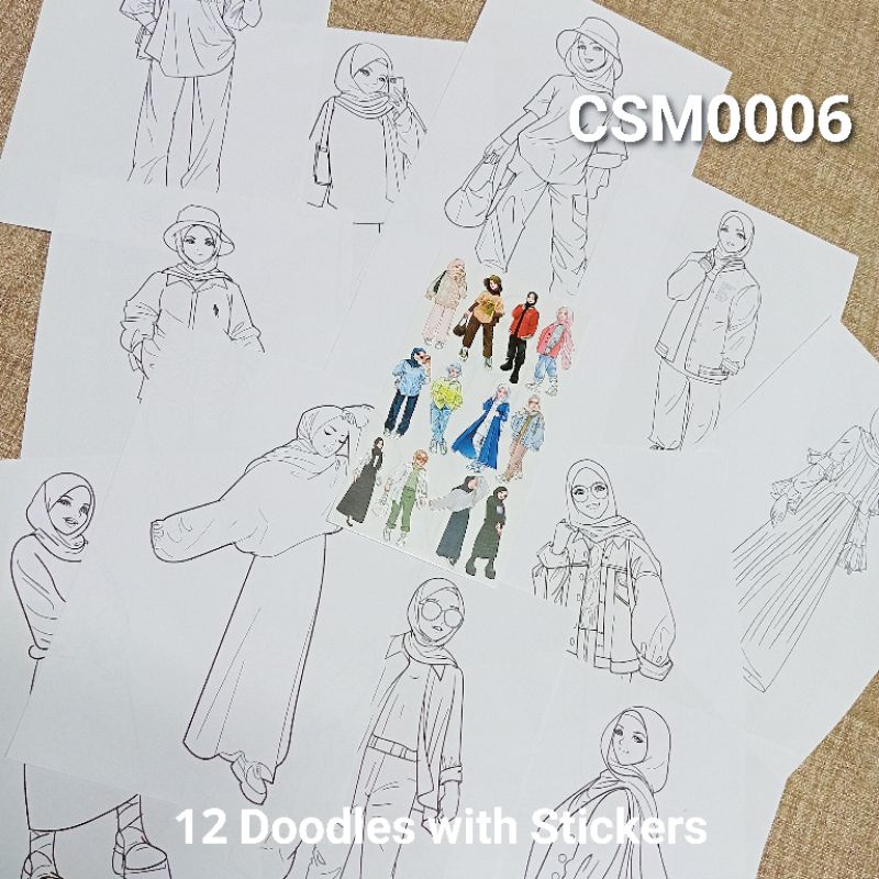 Colouring Sheet Muslimah | Kertas Mewarna | Doodle Girl | Kids & Adults ...