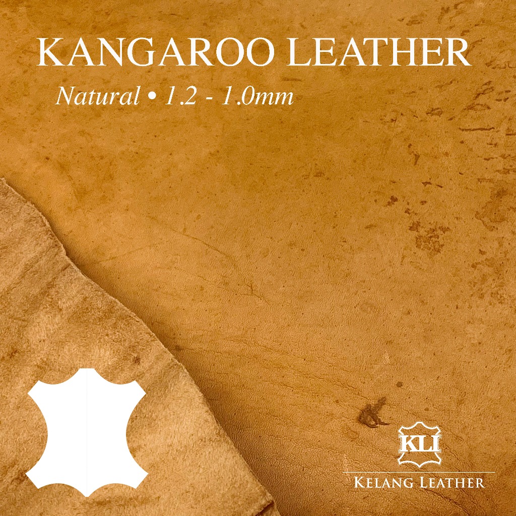 KANGAROO LEATHER 1.0-1.2mm Natural Full Grain Chrome Tanned Full Skin ...