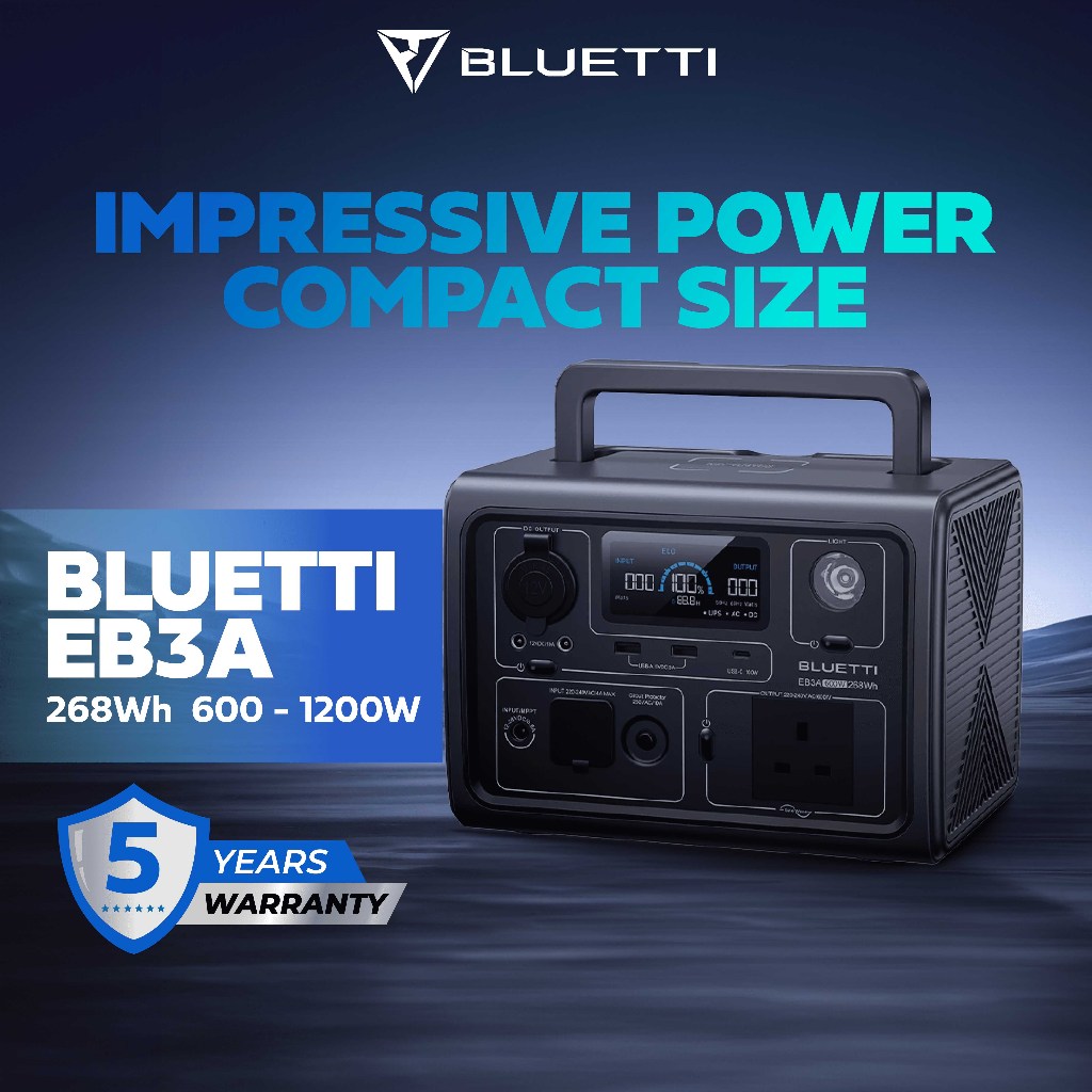 BLUETTI EB3A Portable Power Station 268Wh LiFePO4 Battery Surge AC ...